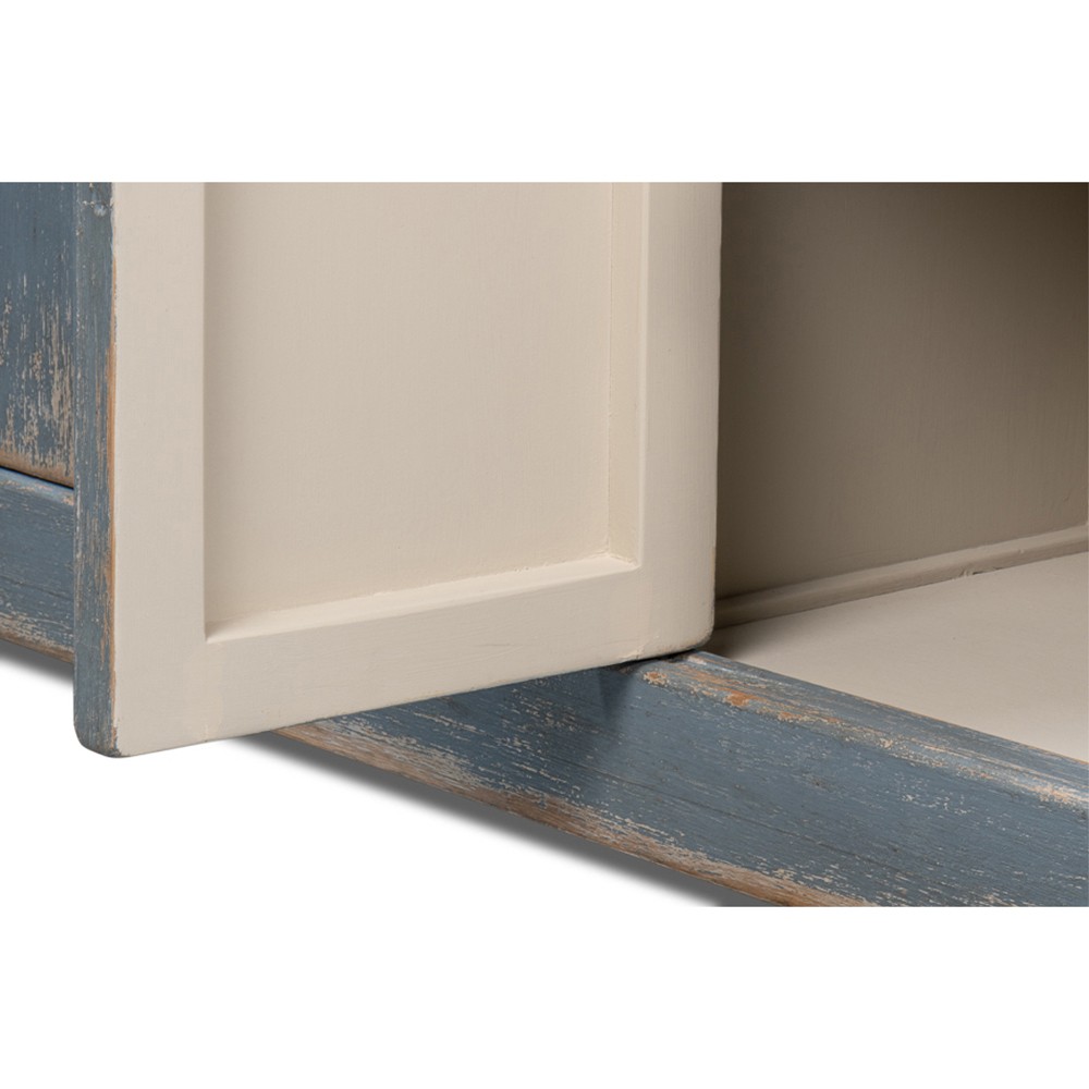 Errol Coastal Beach Distressed Blue Wood Sideboard Extra Wide (Over 100 ...