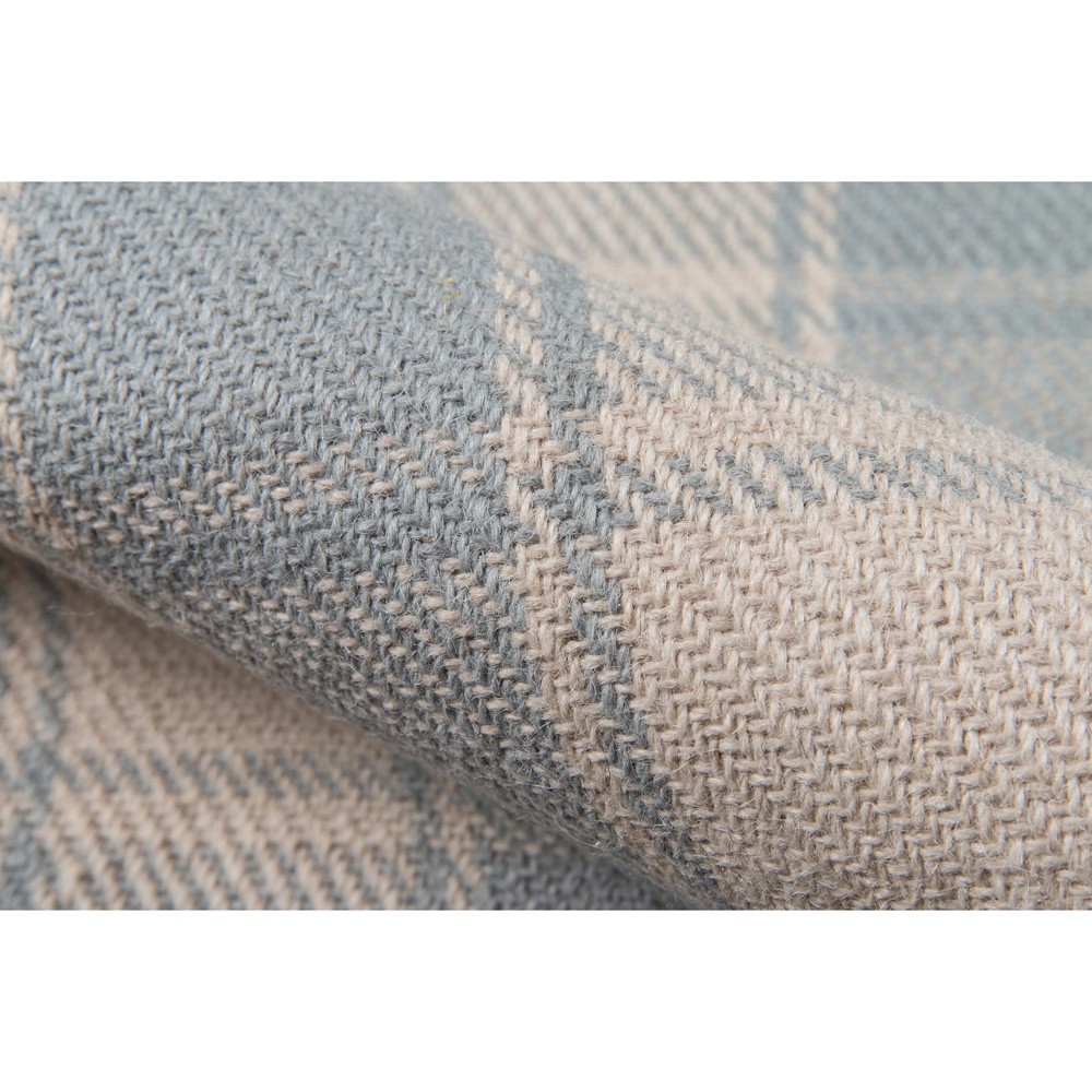 Vianna Updated Traditional Light Blue Wool Plaid Patterned Rug - 3'6"x5'6"