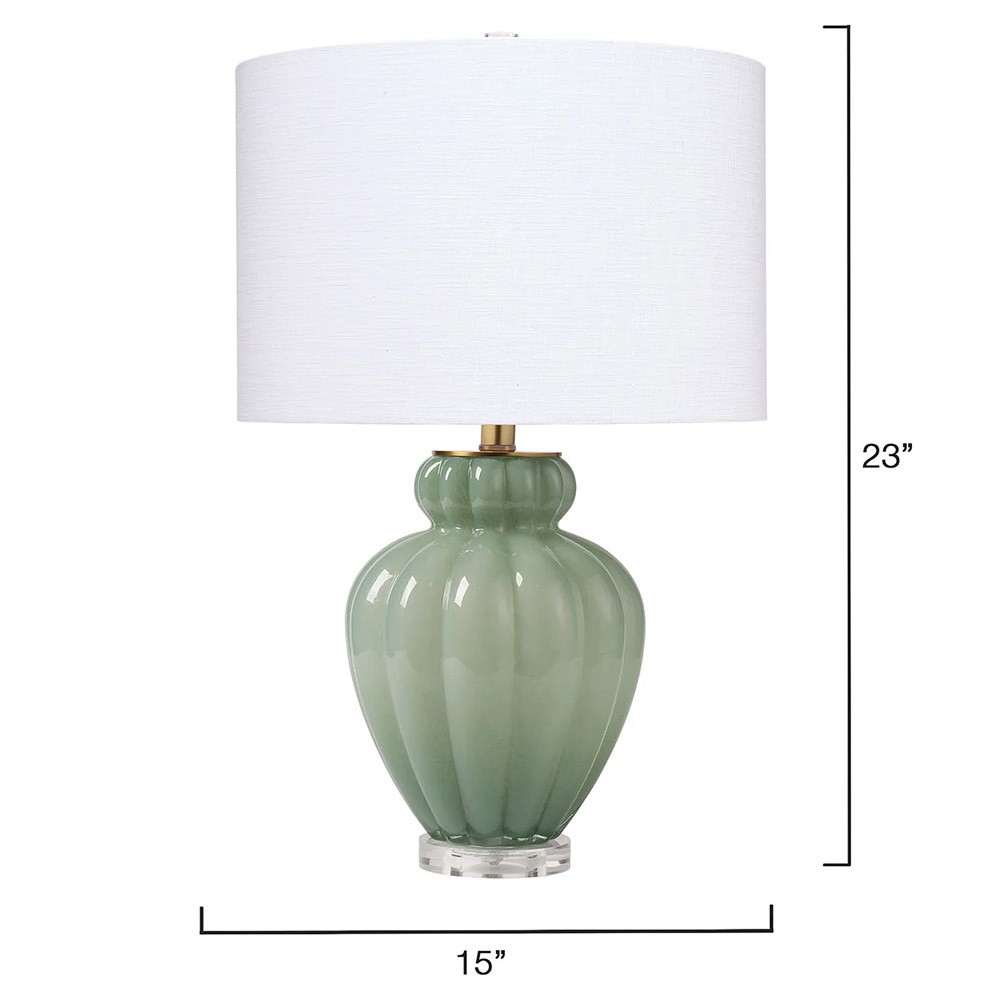 Raven Updated Traditional Green Glass Gourd Table Lamp Small (12" - 24 ...