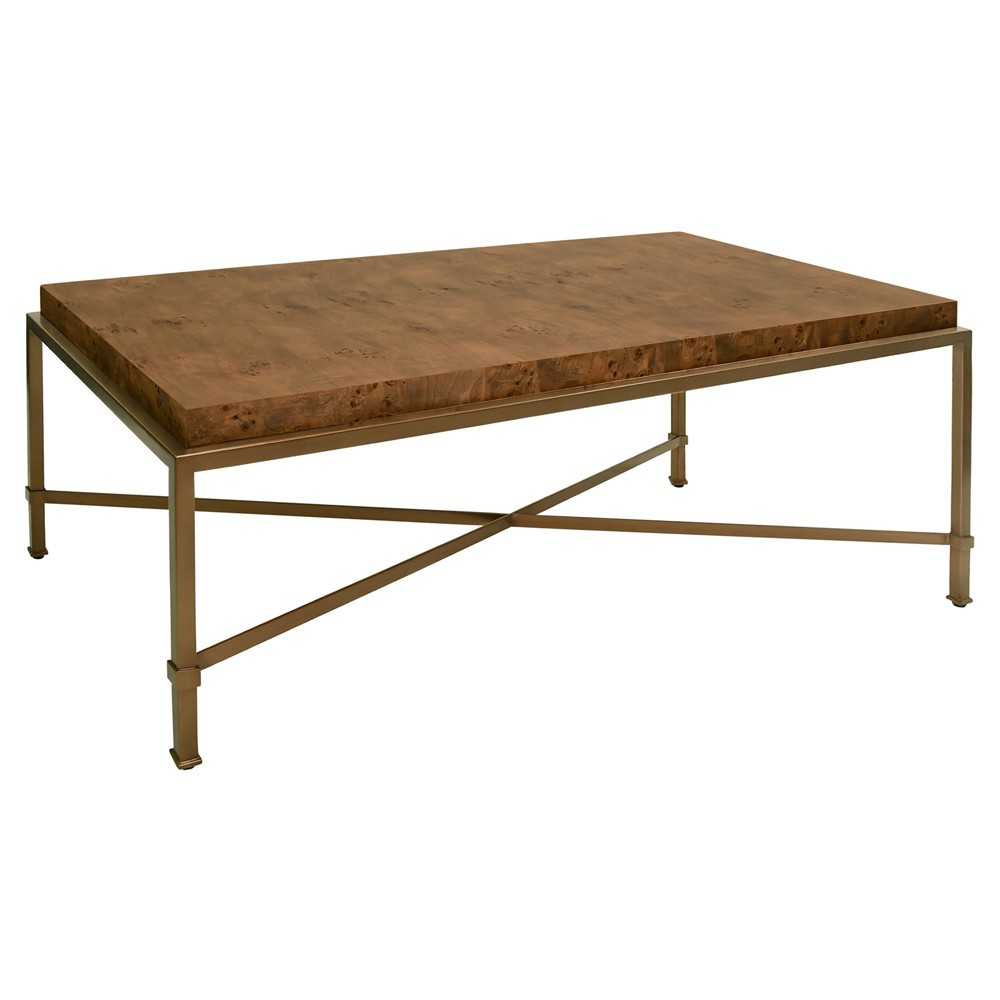 Worlds Away Hardwick Modern Classic Dark Burl Wood Rectangular Coffee Table