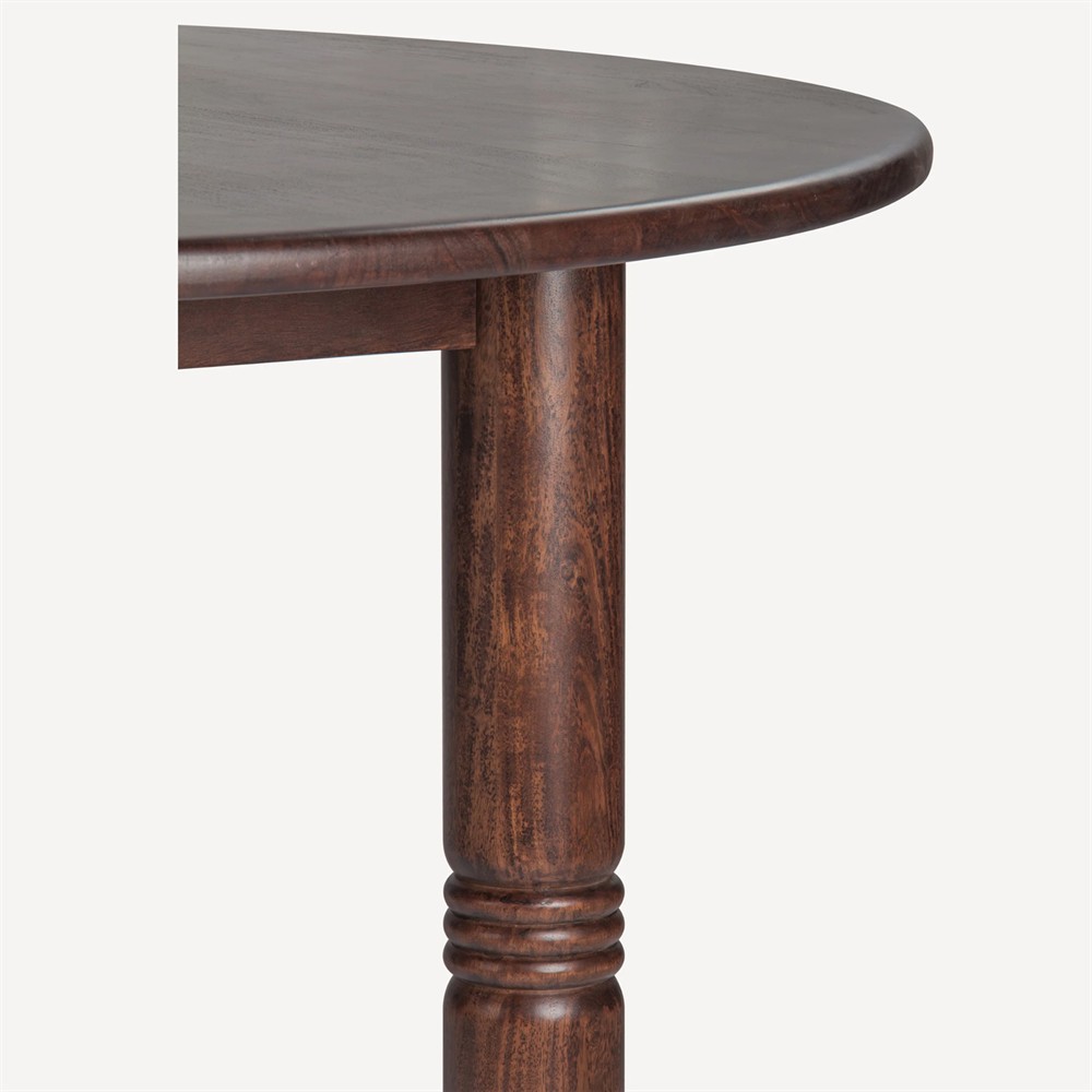 Lillian Updated Traditional Brown Wood Round Dining Table - 52" 51" W ...