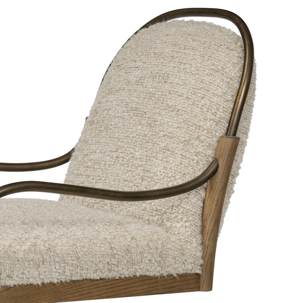 Demi Ivan Stone Brushed Brass Desk Chair | Kathy Kuo Home