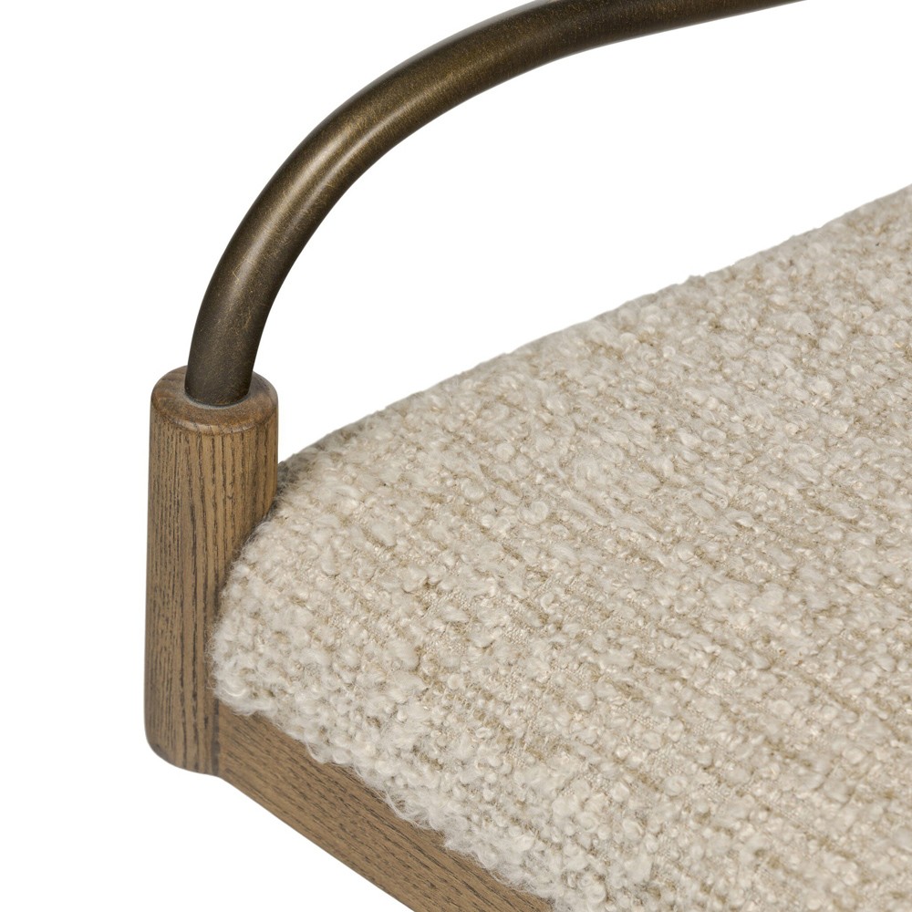 Demi Ivan Stone Brushed Brass Desk Chair | Kathy Kuo Home