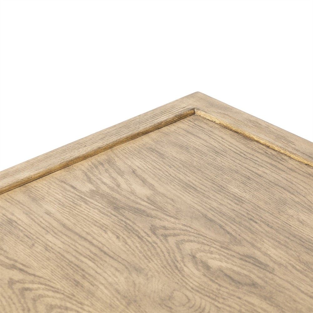 Trina Coastal Beach Light Oak Rectangular Coffee Table | Kathy Kuo Home