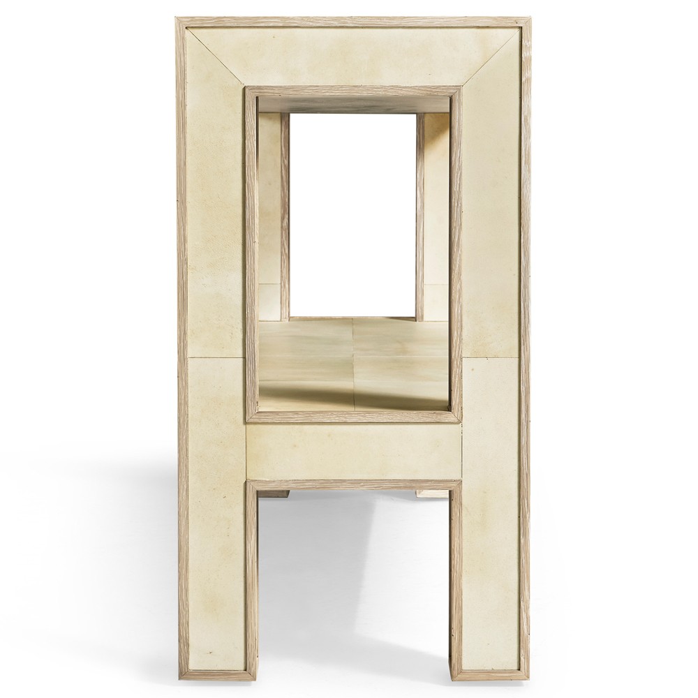 Lenora Modern Classic Cream 2 Tier Console Table Long (53 - 75" W ...