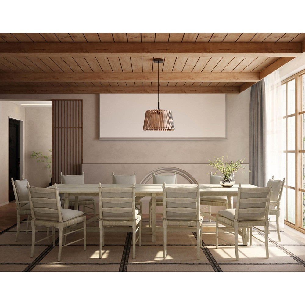 Albertine Updated Traditional Oatmeal Performance Light Oak Dining Arm ...