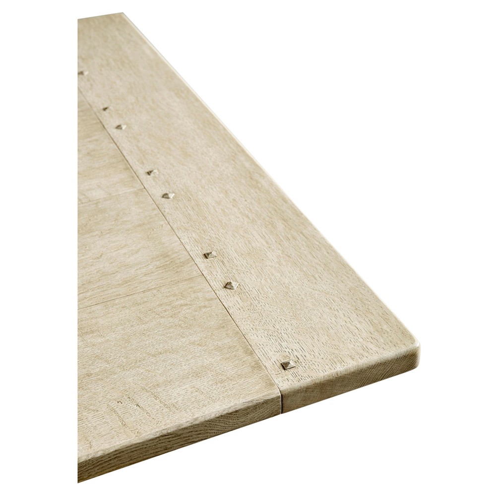 Elijah Updated Traditional Brown Oak Wood Extendable Dining Table - 96-144"