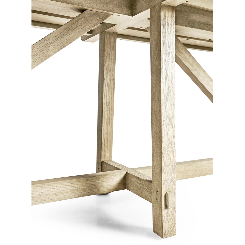 Elijah Updated Traditional Brown Oak Wood Extendable Dining Table - 96-144"