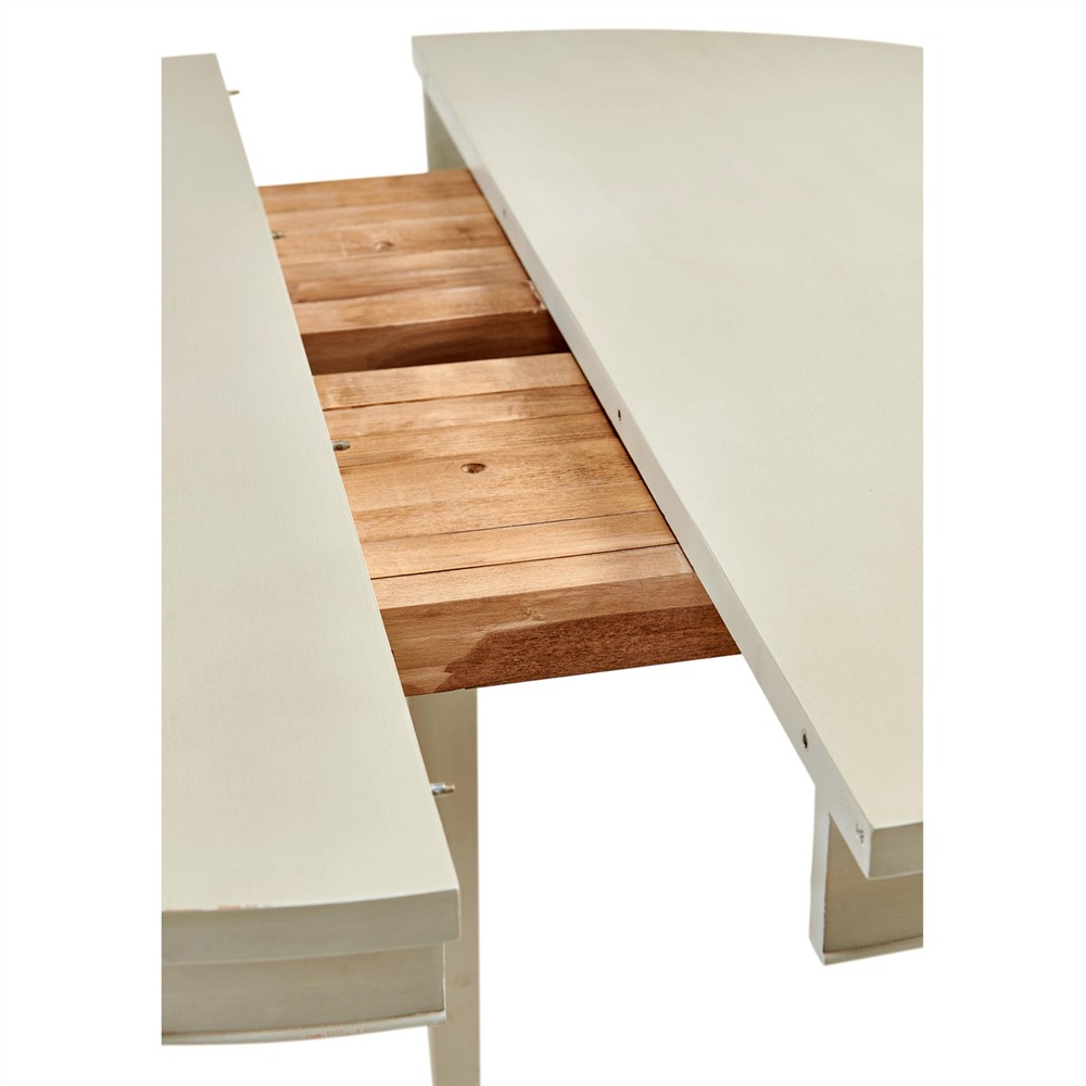 Landen Updated Traditional Beige Wood Oval Extendable Dining Table - 44 ...