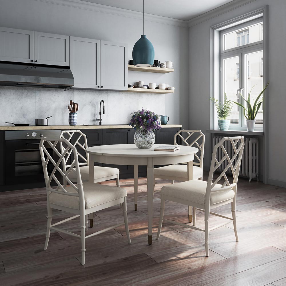 Landen Updated Traditional Beige Wood Oval Extendable Dining Table - 44 ...