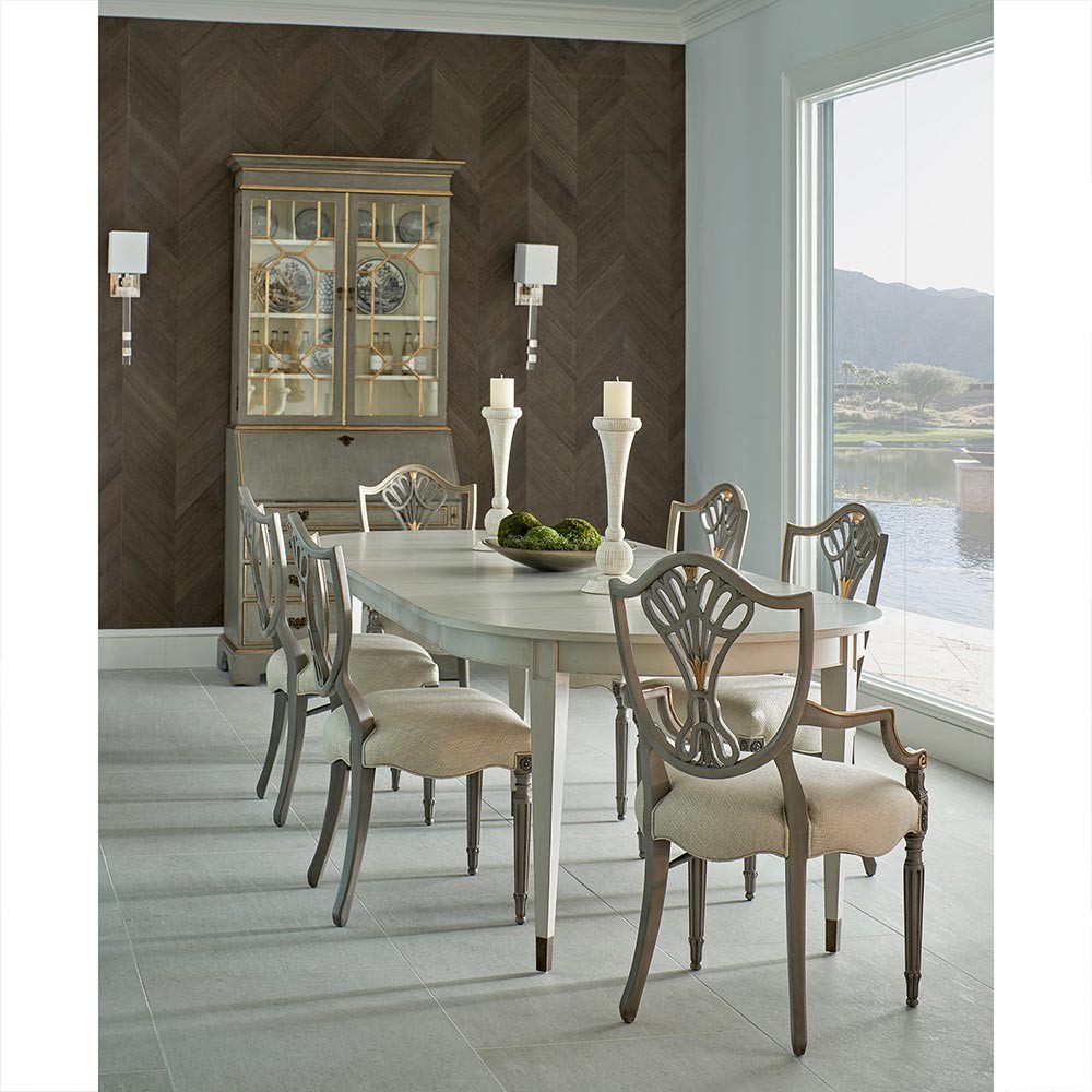 Landen Updated Traditional Beige Wood Oval Extendable Dining Table - 44 ...