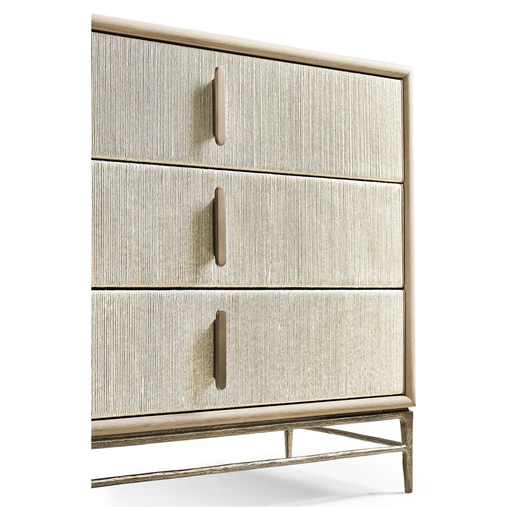 Irving Coastal Beach Whitewashed Oak Wood Double Dresser | Kathy Kuo Home