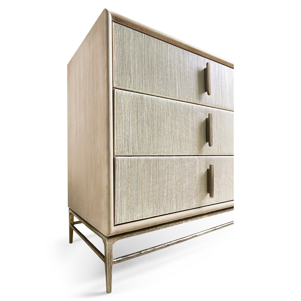 Irving Coastal Beach Whitewashed Oak Wood Double Dresser | Kathy Kuo Home