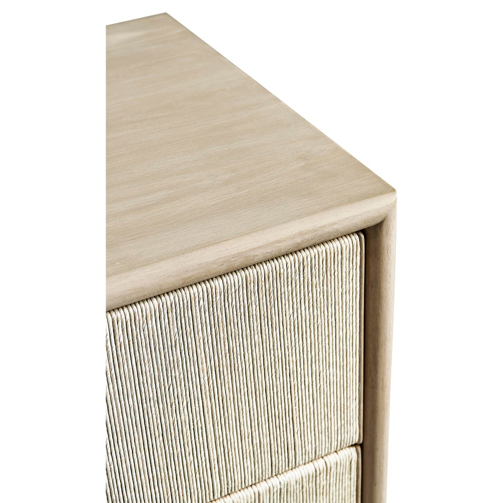Irving Coastal Beach Whitewashed Oak Wood Double Dresser | Kathy Kuo Home