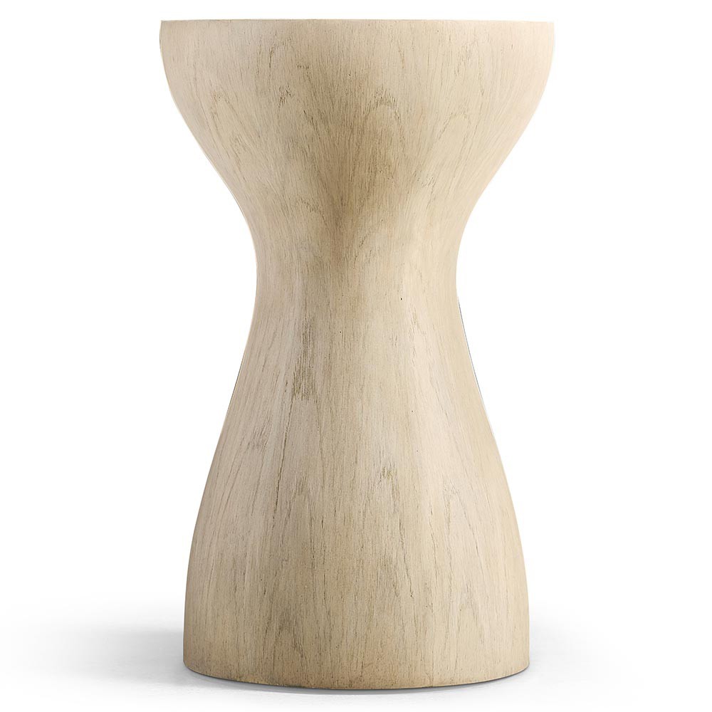 Seana Modern Classic Whitewashed Oak Wood Round Side Table Small (under ...