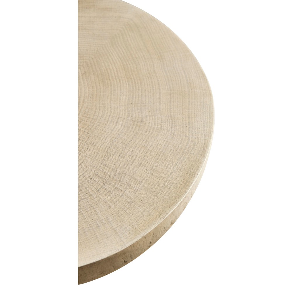 Seana Modern Classic Whitewashed Oak Wood Round Side Table Small (under ...