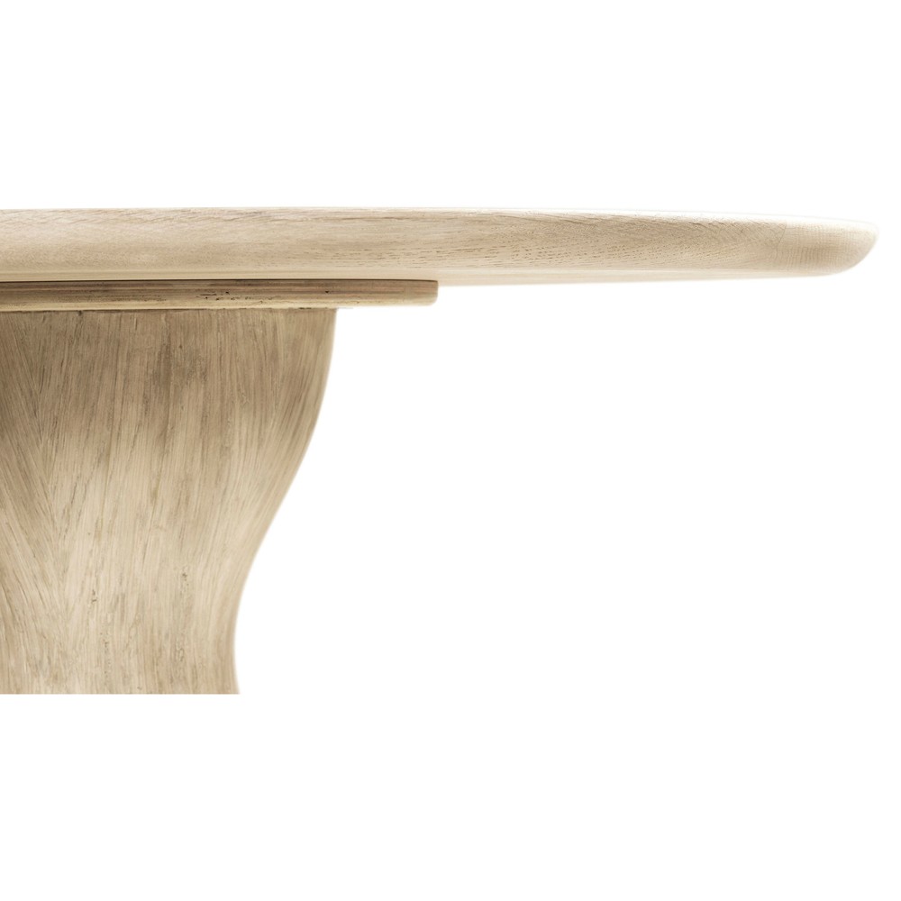 Seana Modern Classic Whitewashed Oak Wood Round Dining Table - 44" 41 ...