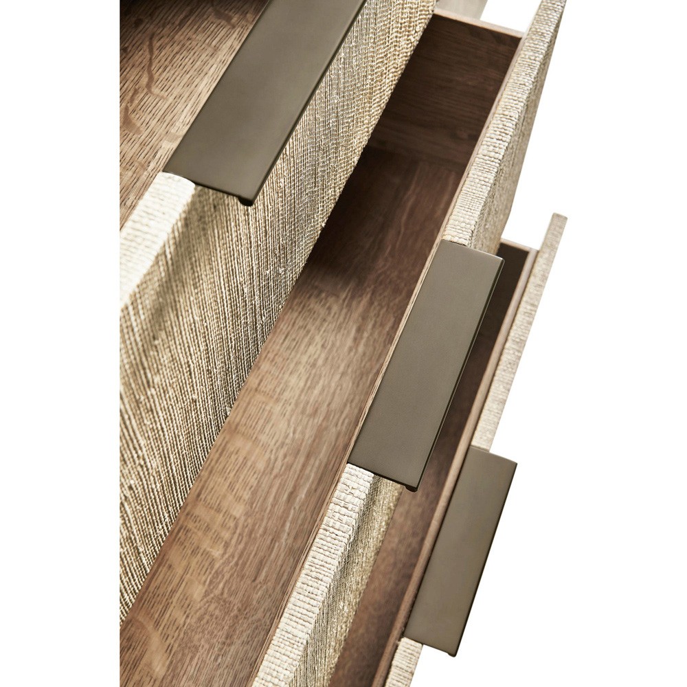 Kaila Coastal Beach Grasscloth Whitewashed Oak Double Dresser | Kathy ...