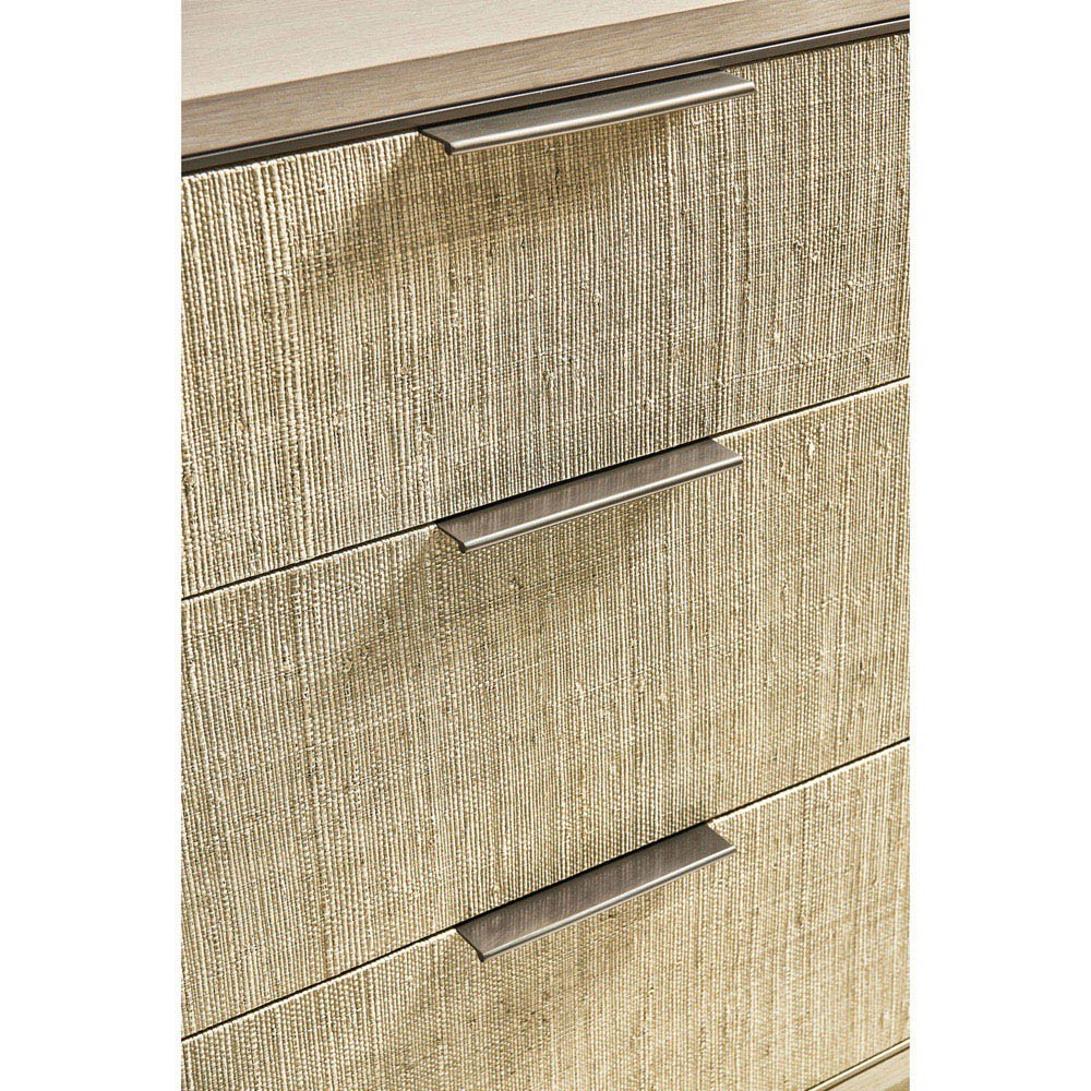 Kaila Coastal Beach Grasscloth Whitewashed Oak Double Dresser | Kathy ...