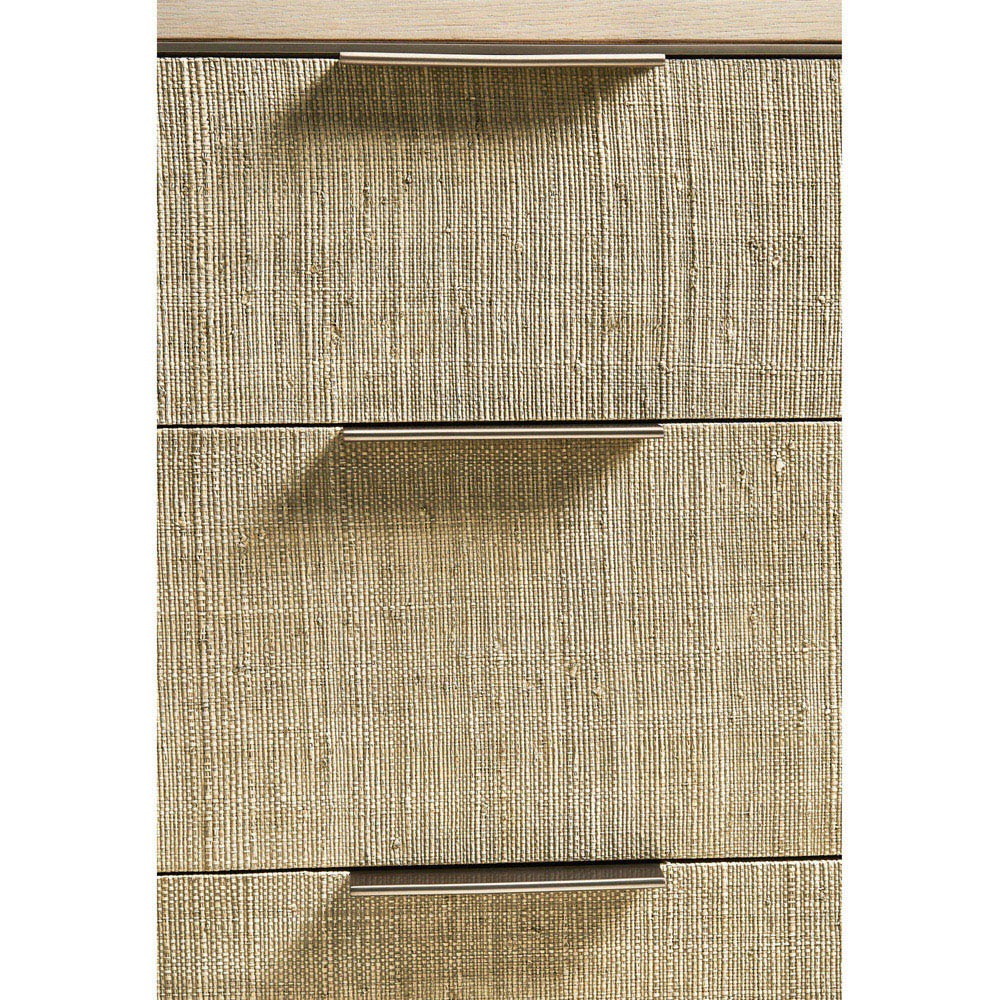 Kaila Coastal Beach Grasscloth Whitewashed Oak Double Dresser | Kathy ...
