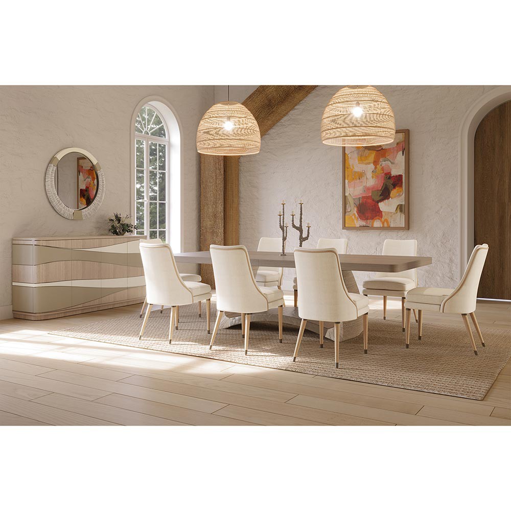 Declan Modern Classic Whitewashed Oak Extendable Dining Table - 100-120"