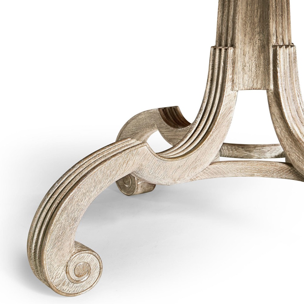 Ferdinand French Country Venetian White Oak Round Dining Table - 71" 71 ...