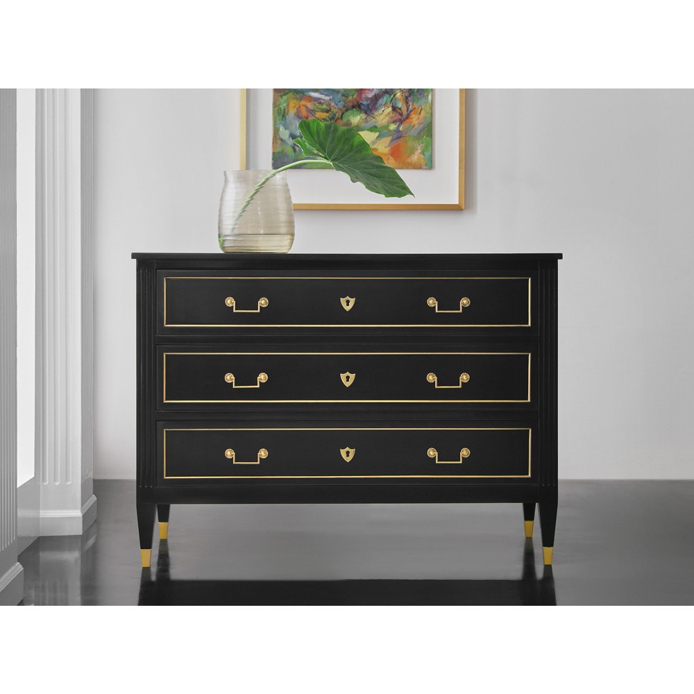Isabella Updated Traditional Black Wood Dresser | Kathy Kuo Home