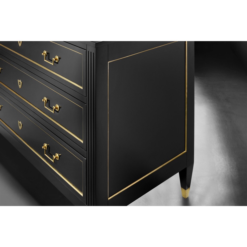 Isabella Updated Traditional Black Wood Dresser | Kathy Kuo Home