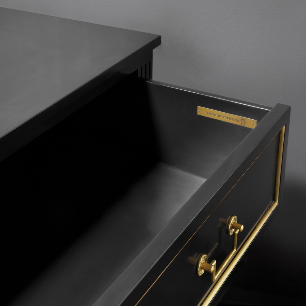 Isabella Updated Traditional Black Wood Dresser | Kathy Kuo Home