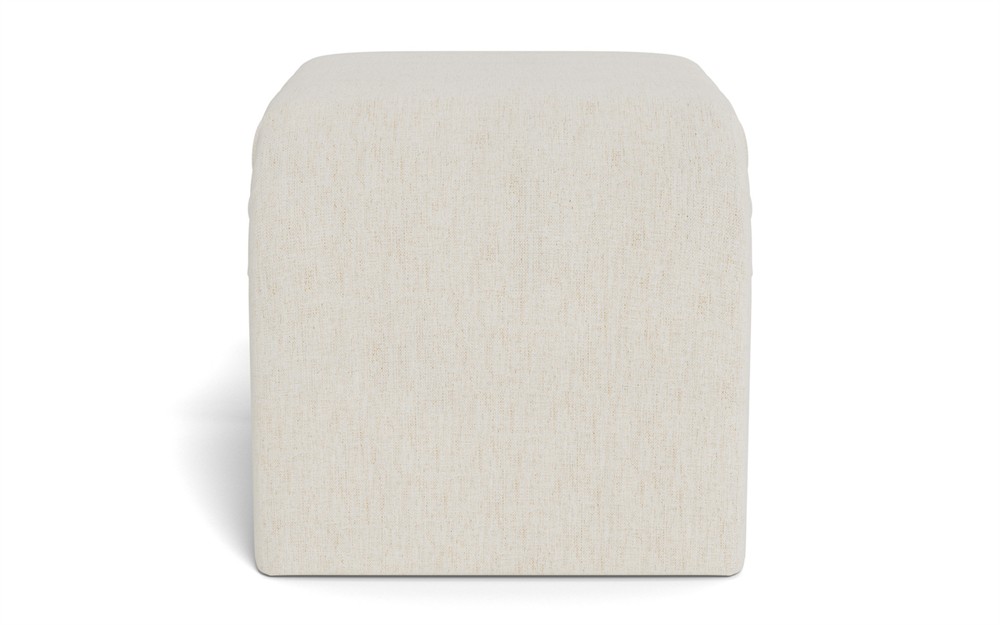 Loreta Heathered Ivory Crypton Performance Flecked Chenille Ottoman