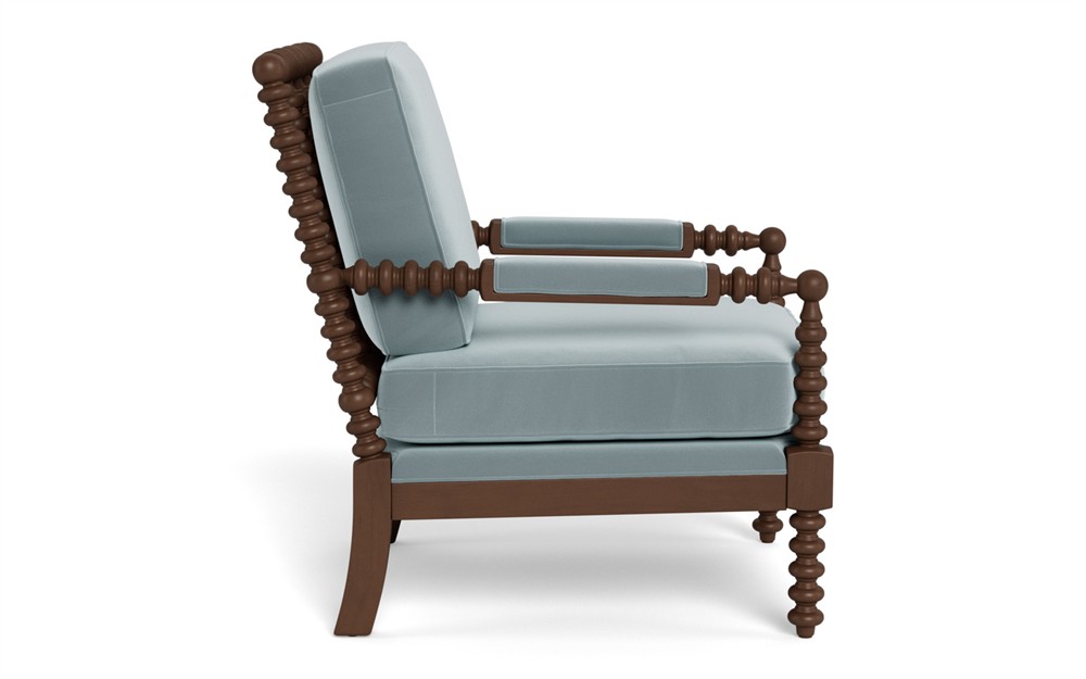 Nottingham Saltwater Blue Performance Velvet Chair | Kathy Kuo Home