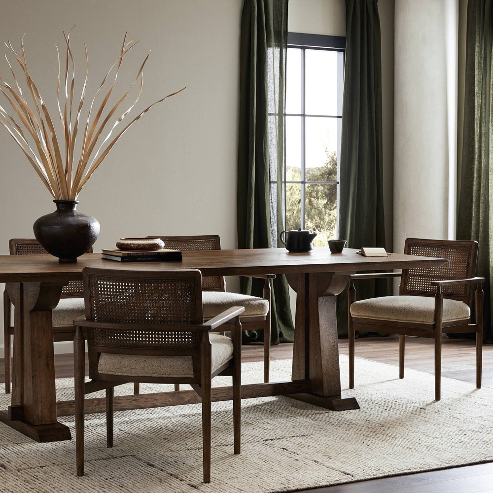 Axel Rustic Lodge Brown Oak Rectangular Dining Table - 96" 91" W - 100 ...