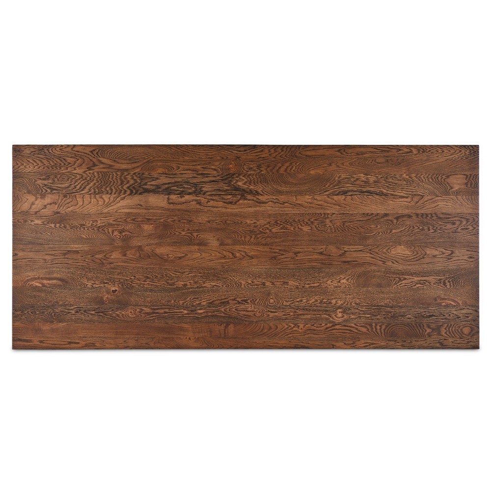 Axel Rustic Lodge Brown Oak Rectangular Dining Table - 96" 91" W - 100 ...