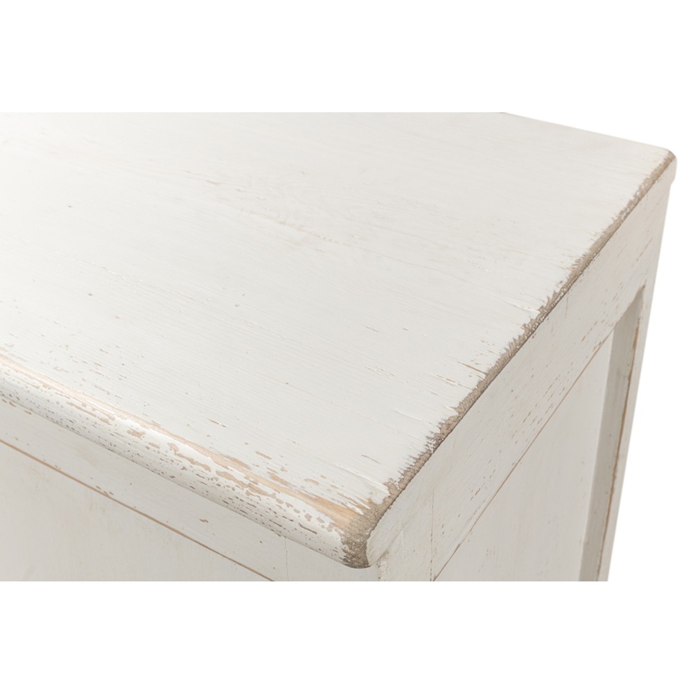 Errol Coastal Beach Distressed White Pine Wood Sideboard Extra Wide ...