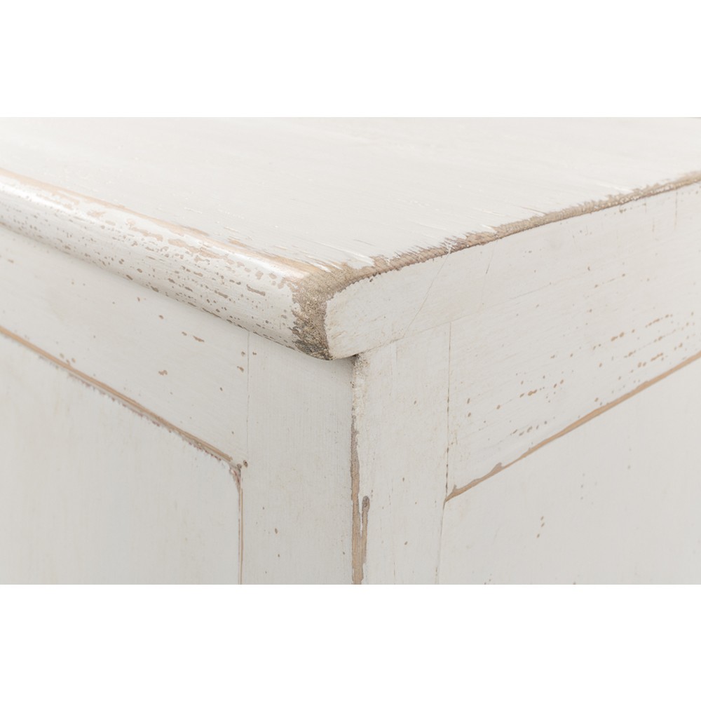 Errol Coastal Beach Distressed White Pine Wood Sideboard Extra Wide ...