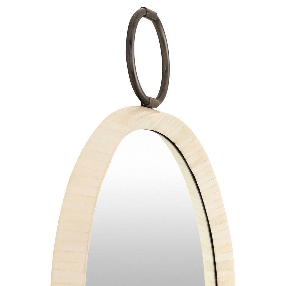 Elara Modern Cream Bone Round Wall Mirror Medium (21" - 40") | Kathy ...