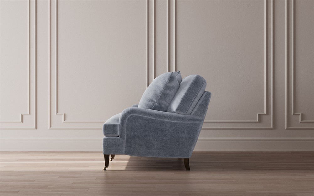 Cordelia French Blue Velvet Bench Cushion Sofa - 93" | Kathy Kuo Home