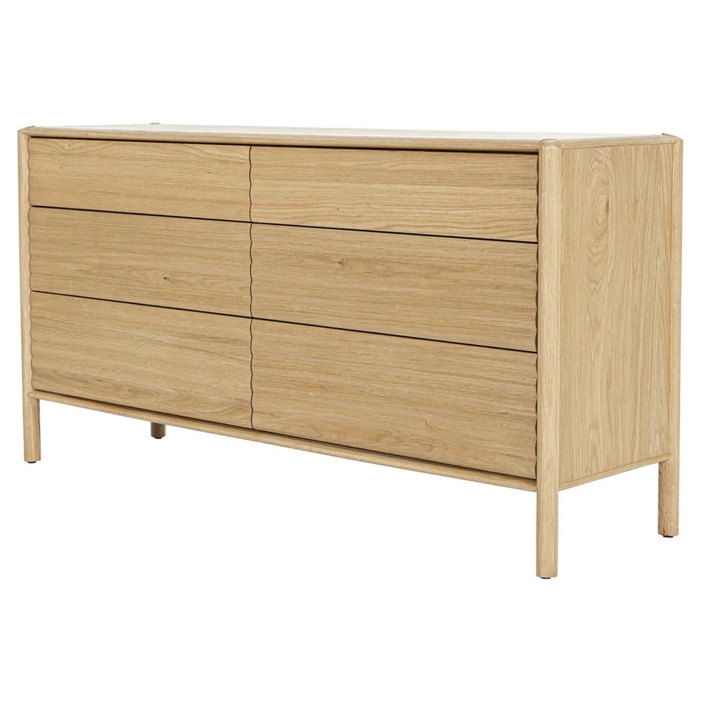 Sol Modern Classic Oak Wood Double Dresser | Kathy Kuo Home