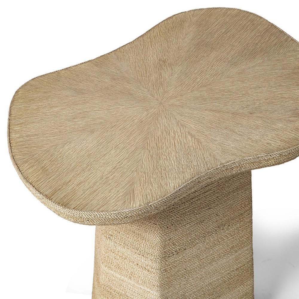 Palecek Iliana Coastal Beach Natural Woven Abaca Side Table Standard ...