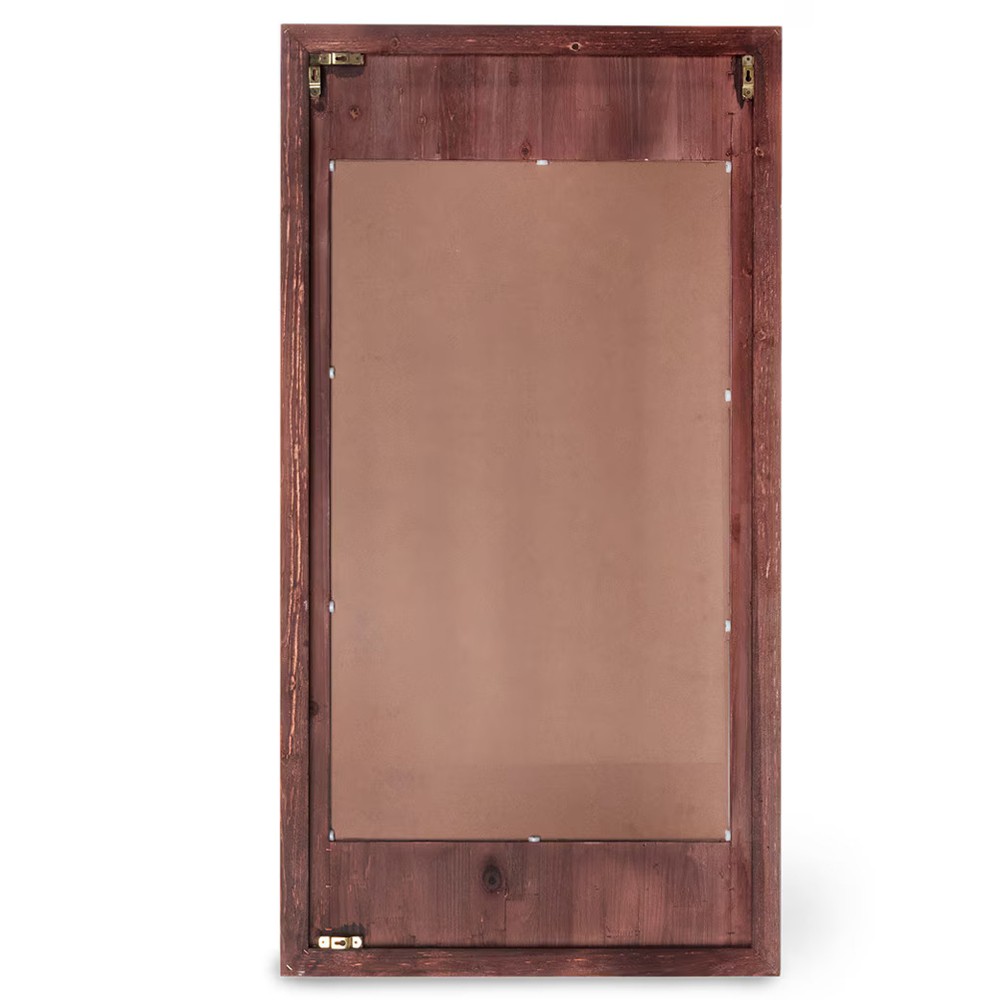 Fiona French Country Antique White Fir Wood Rectangular Wall Mirror