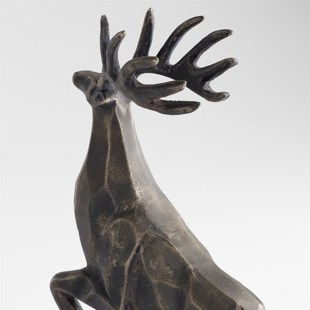 Conrad Rustic Lodge Antique Pewter Aluminum Stag Statue Medium (10 ...