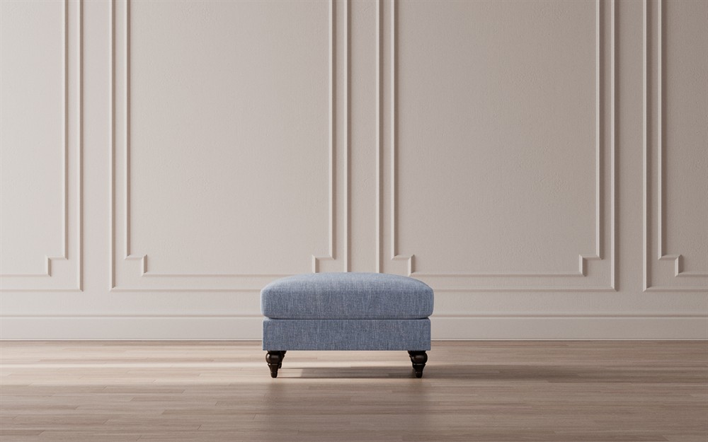 Rosehill Mocha Mist Performance Velvet Ottoman | Kathy Kuo Home