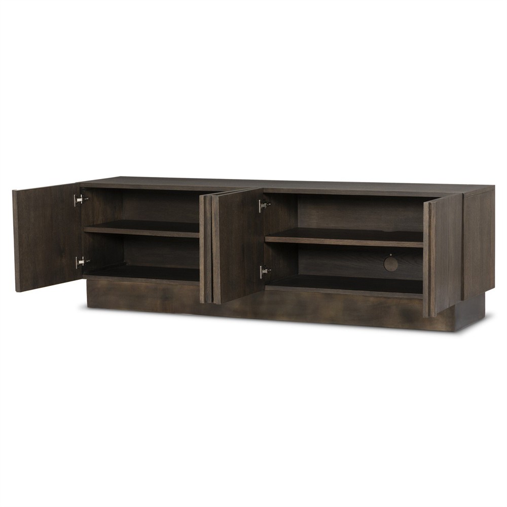 Adelaide Modern Classic Brown Oak Media Console - 84" Wide (Over 75" W ...