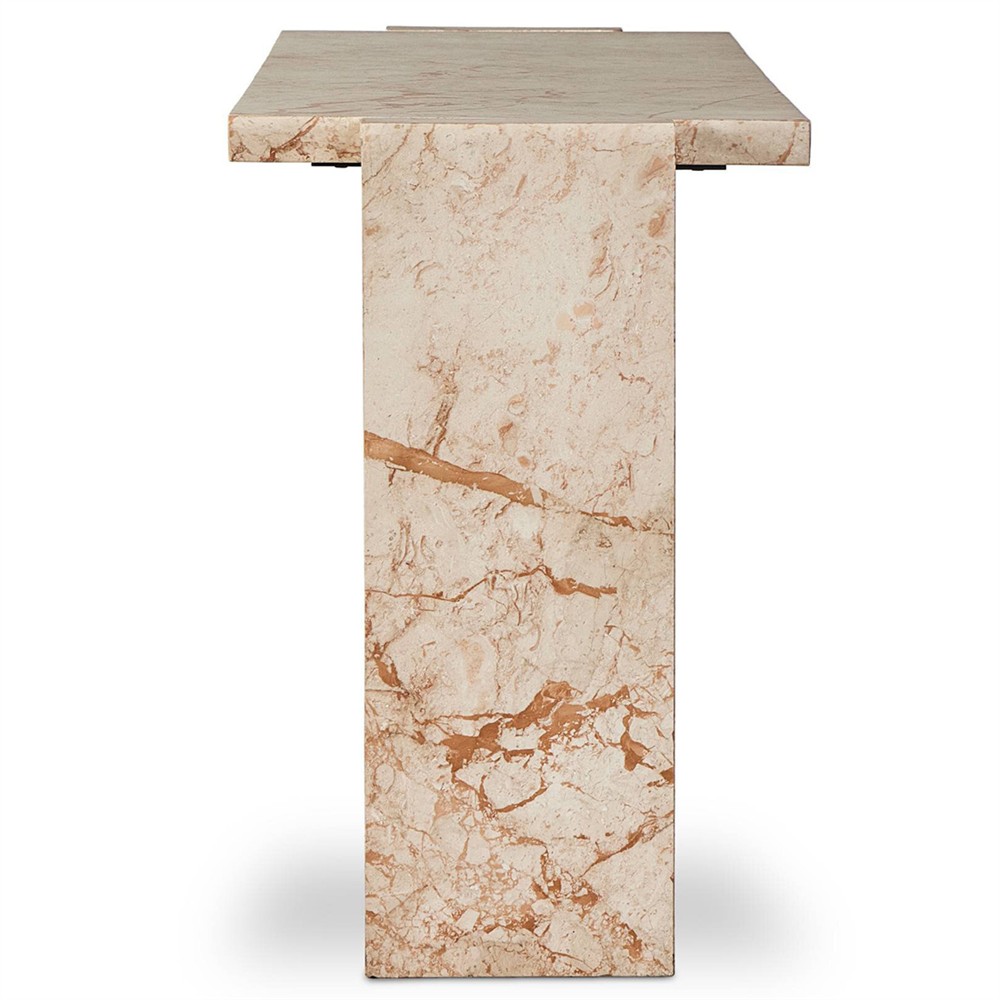Valerie Modern Classic Taupe Marble Rectangular Console Table Long (53 ...
