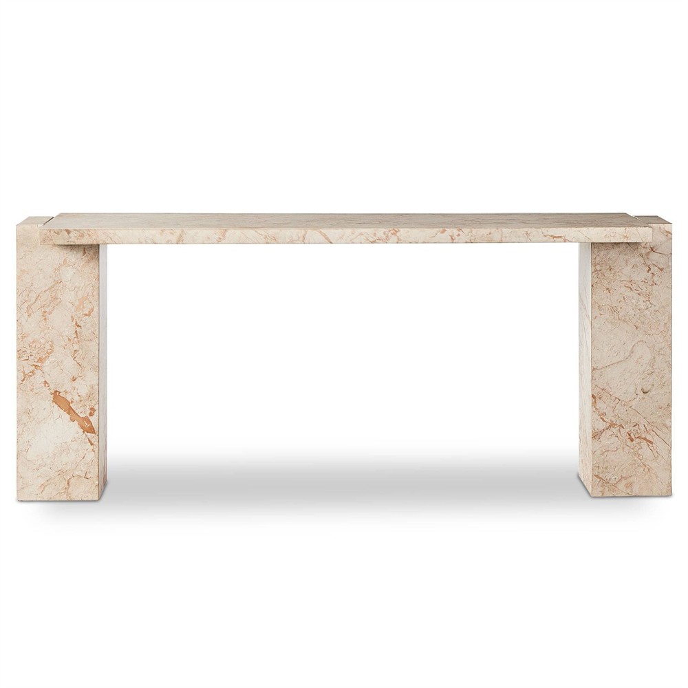 Valerie Modern Classic Taupe Marble Rectangular Console Table