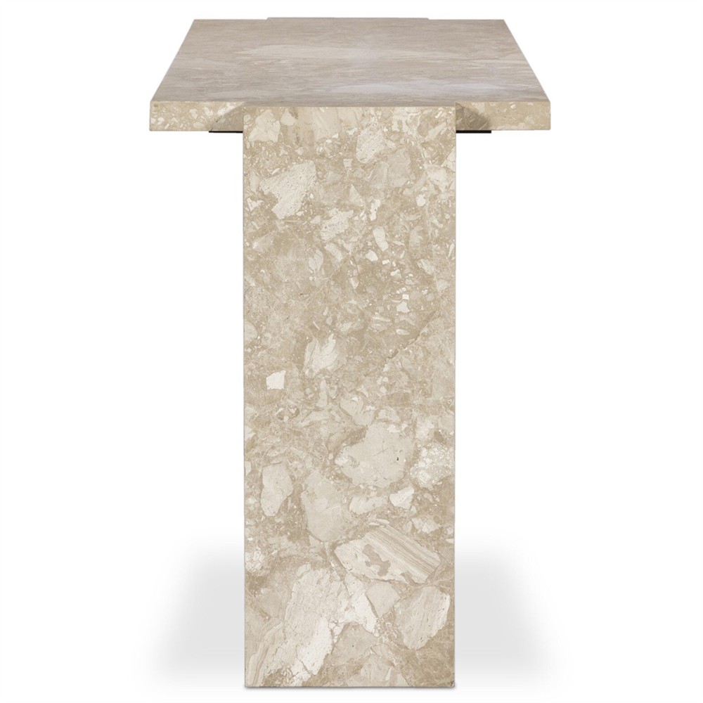 Valerie Modern Classic Beige Marble Rectangular Console Table