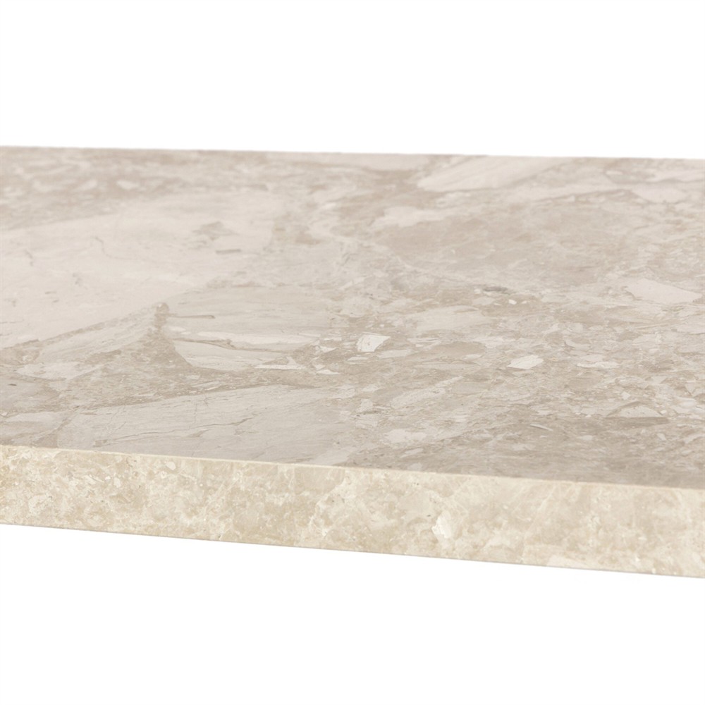 Valerie Modern Classic Beige Marble Rectangular Console Table Long (53 ...