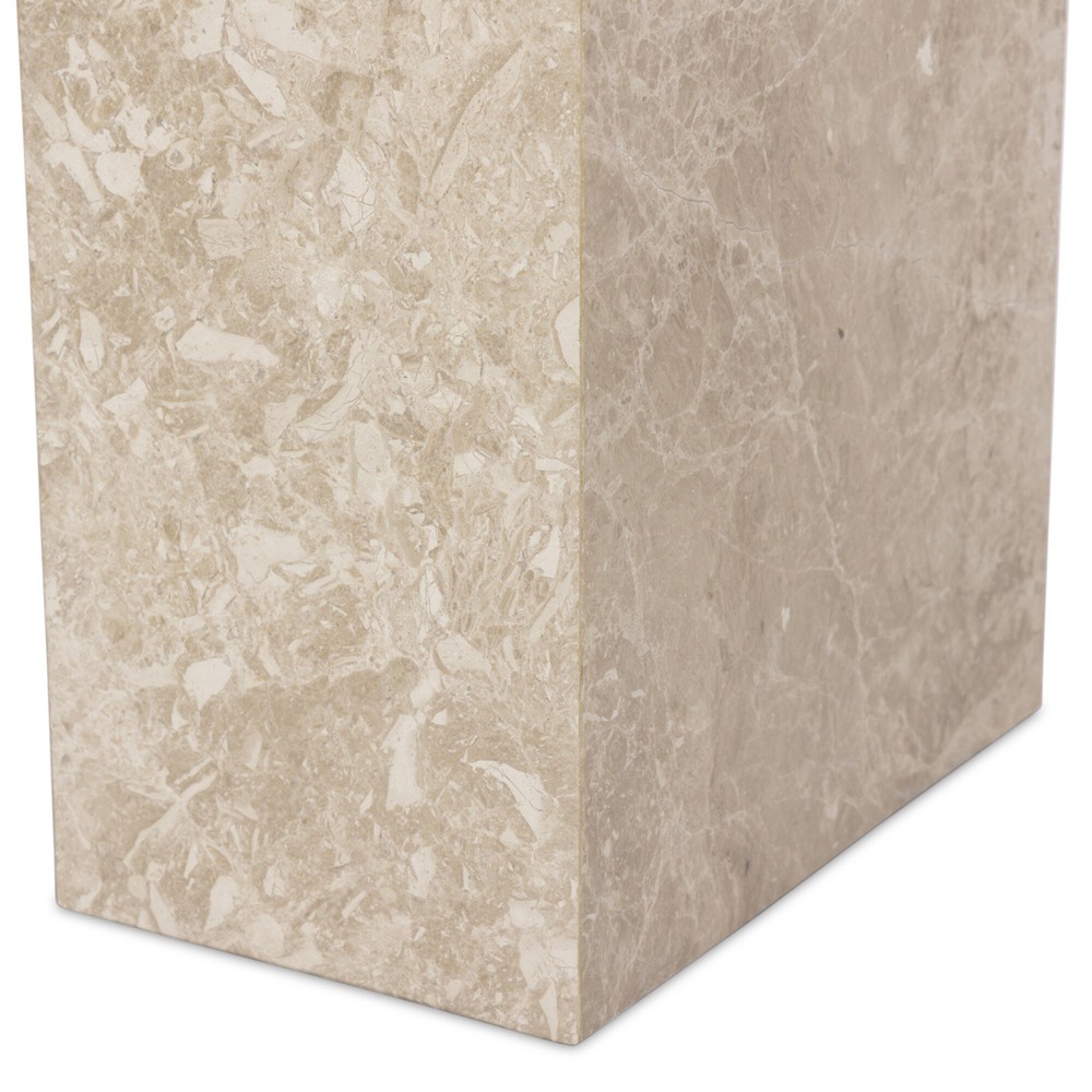 Valerie Modern Classic Beige Marble Rectangular End Table Standard (14 ...