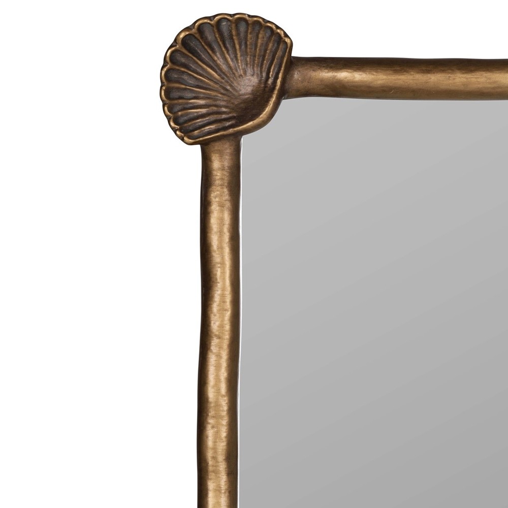 Lenelle Coastal Beach Antique Gold Shell Frame Wall Mirror Medium (21 ...