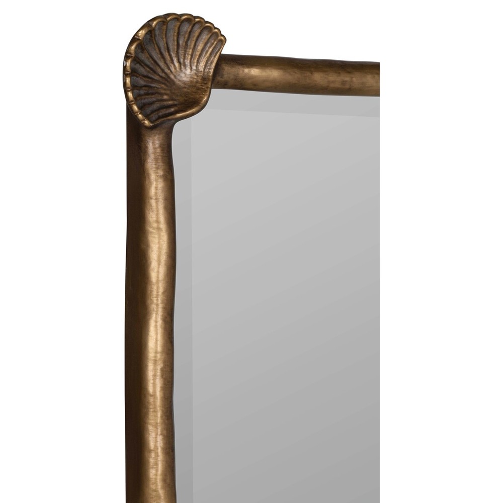Lenelle Coastal Beach Antique Gold Shell Frame Wall Mirror Medium (21 ...